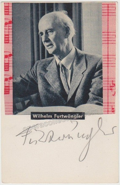 Wilhelm Furtwangler Autograph Signed Card with Photograph