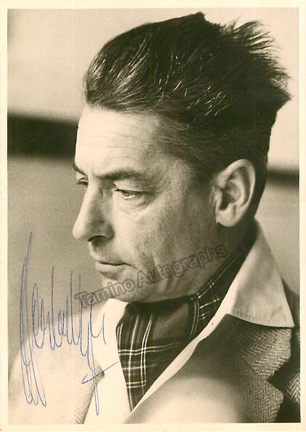 Herbert von Karajan Autograph Signed Photograph postcard – Tamino